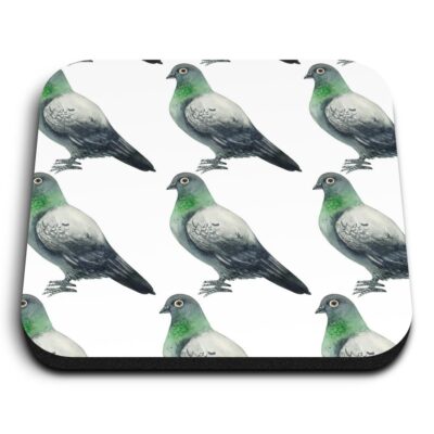 1x Square Fridge MDF Magnet Racing Pigeon Pattern Bird Birds #170832 ...