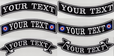 LARGE CUSTOM BACK ROCKER RIBBON PATCHES 11 1/2" PERSONALISED BIKER ...