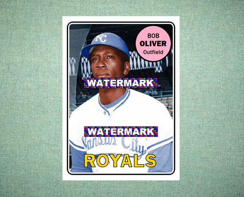 Bob Oliver Kansas City Royals 1969 Style Custom Baseball Art Card | eBay