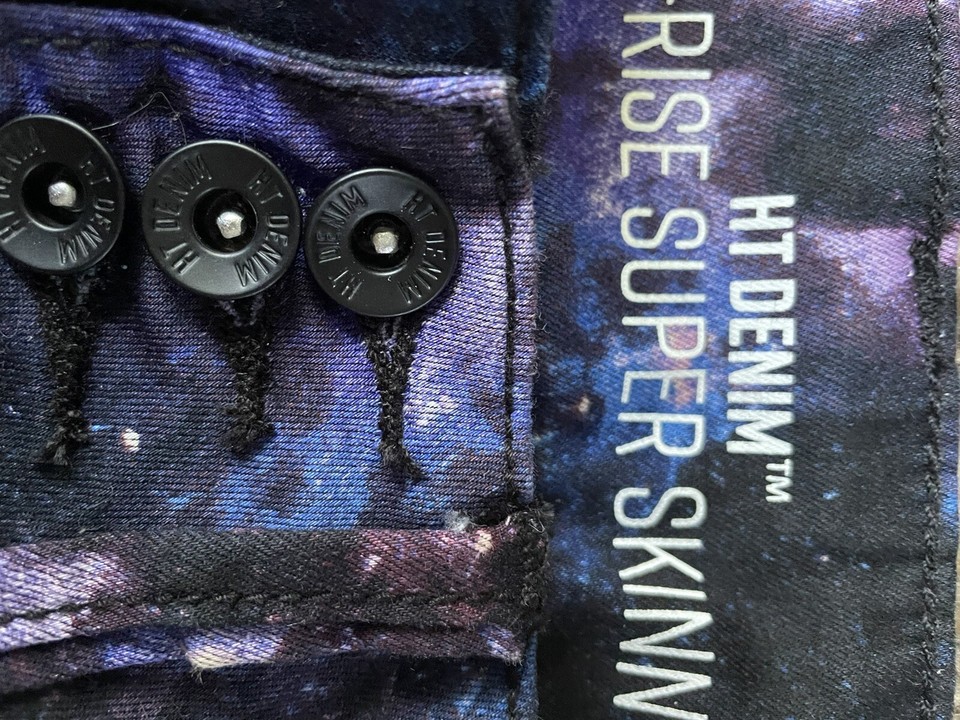 Hot Topic HT Denim Hi-Rise Galaxy Super Skinny Jeans Size 5 New With ...