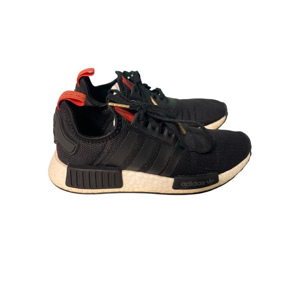 Adidas NMD R1 Black Sneakers with Red Accents Boost Sole Casual ...