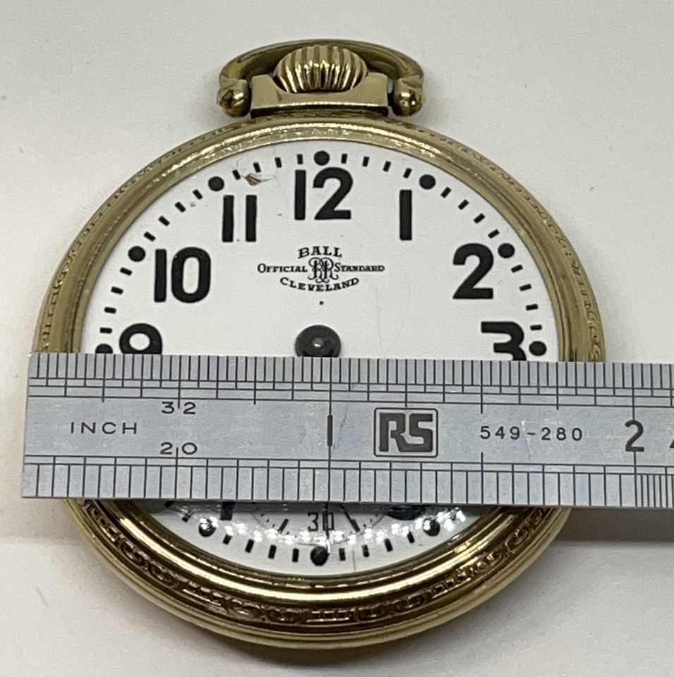 BALL 999B POCKET WATCH 6 Positions 21 Jewels RR Grade 6 Positions Runs ...