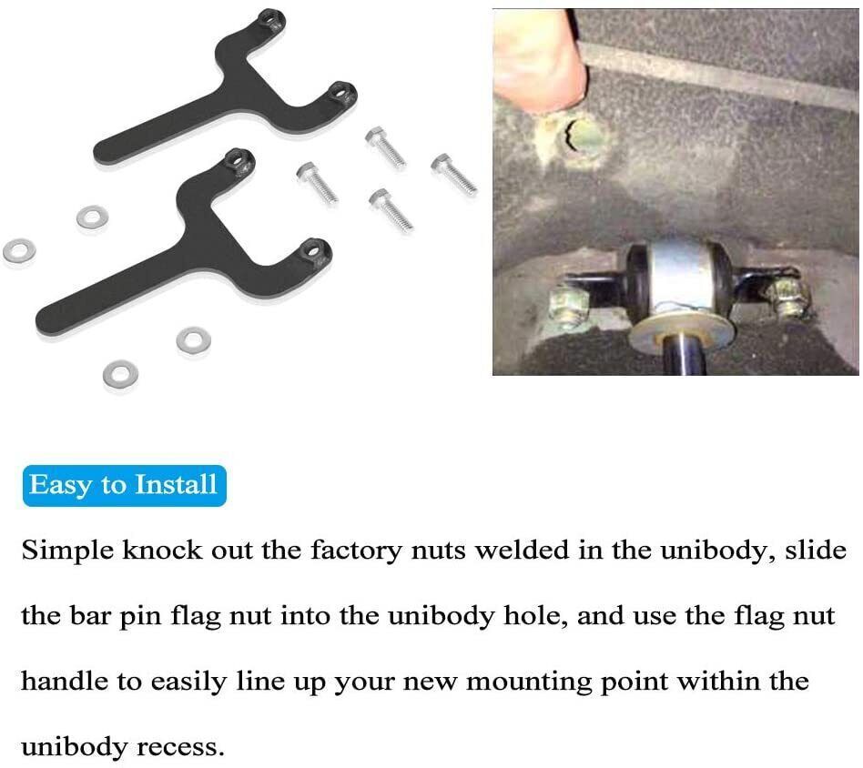 Rear Bar Pin Flag Nut Shock Mounts Kit For 1984-2001 Jeep Cherokee XJ ...