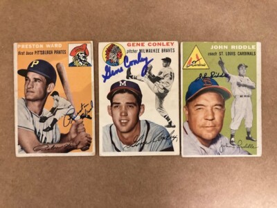 Gene Conley Braves Signed Original 1954 Topps Card with COA | eBay