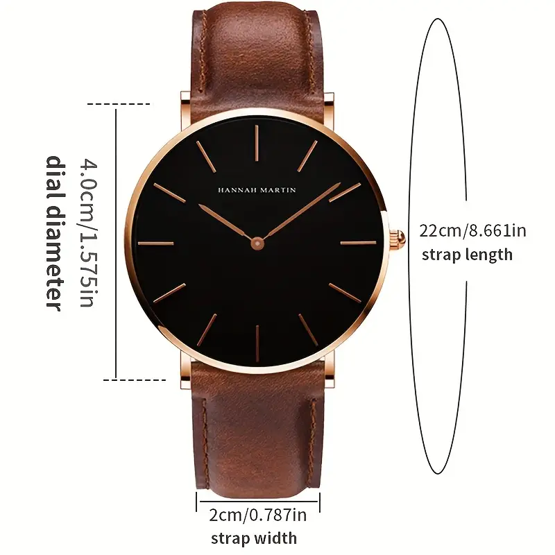 Men's Ultra-thin Watch - 6.9mm Simple Dial Business Quartz Timepiece ...