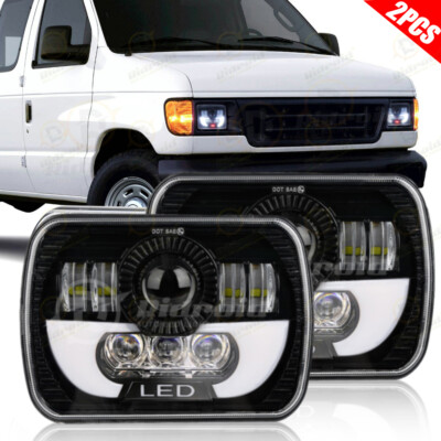 2pcs For Ford E-150 E-250 E-350 H6054 7x6" LED Headlights Sealed Beam ...