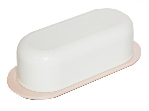 Tupperware Butter Dish 1 Stick Holder White & Ivory Rose Pink Open ...