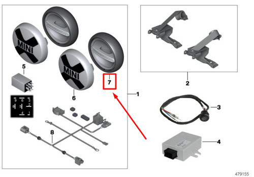 NEW MINI F60 ADDITIONAL HEAD LIGHT DRIVING LED 63122289659 2289659 ...