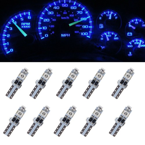 10pcs Blue 3-SMD Gauge Cluster Background Lighting LED Bulbs 37 73 74 ...