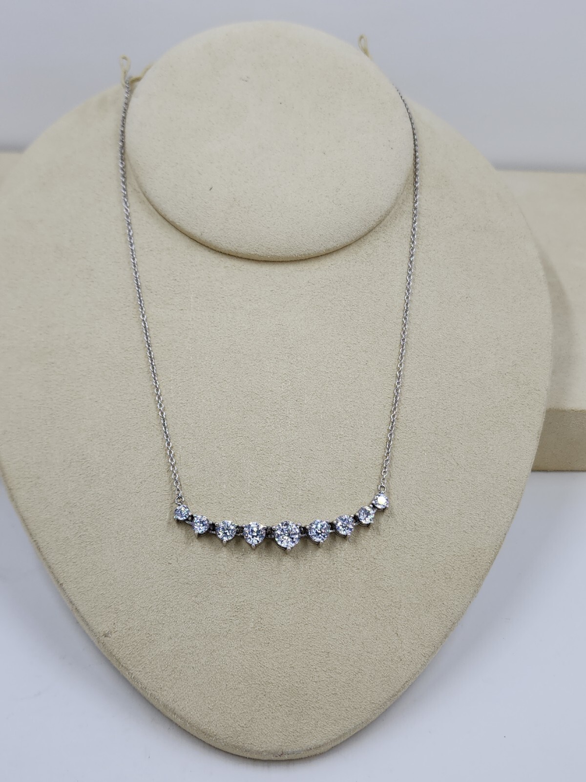 100 Facets by Diamonart Cubic Zirconia Graduated Necklace | eBay