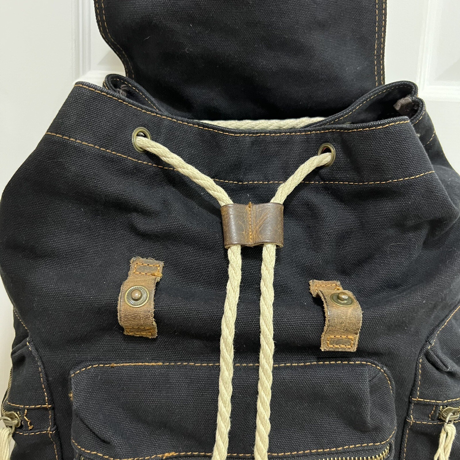 Aukmont Black Canvas Backpack | eBay