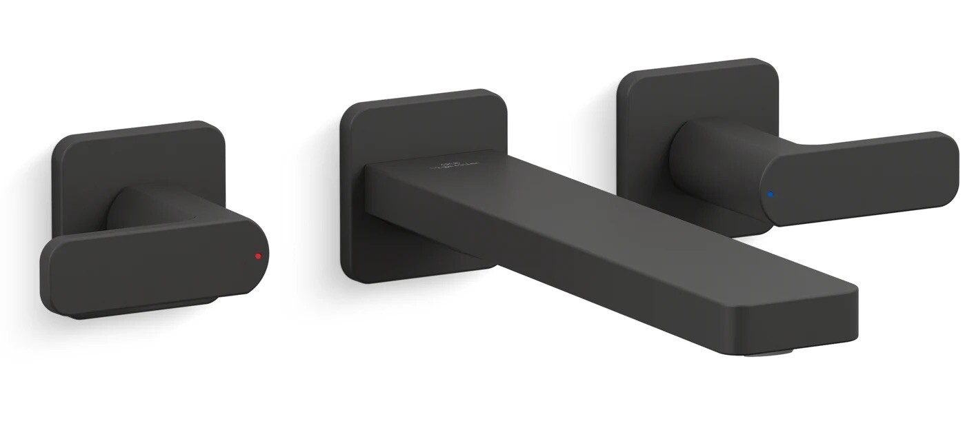 Kohler Parallel K-T27120-4-BL Wall Mounted Widespread Bathroom Sink ...