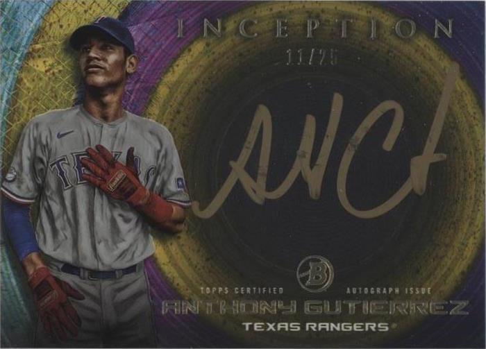 2022 Bowman Inception - Silver Signings Autographs Anthony Gutierrez # ...