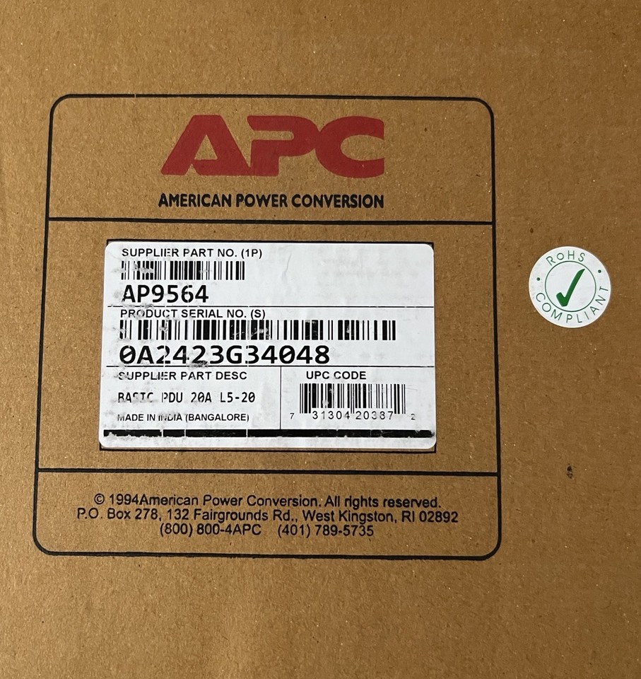 APC AP9564 Basic PDU 1U 20A 120V (10) 5-20 L5-20P | eBay