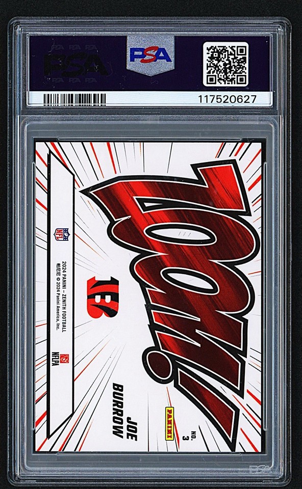 2024 Panini Zenith Zoom Red Joe Burrow #3 7/10 PSA 10 Gem Mint 💎💎 | eBay