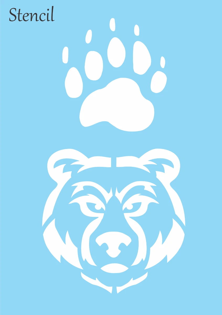 Grizzly Bear Head Stencil