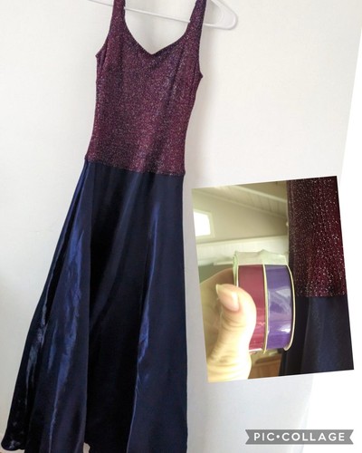 JS Collections Vintage Iridescent Prom Dress Ball Purple Shimmer Navy ...