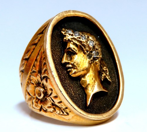 Caesar Roman Noble Deco Vintage Ring 14Kt 22G | eBay