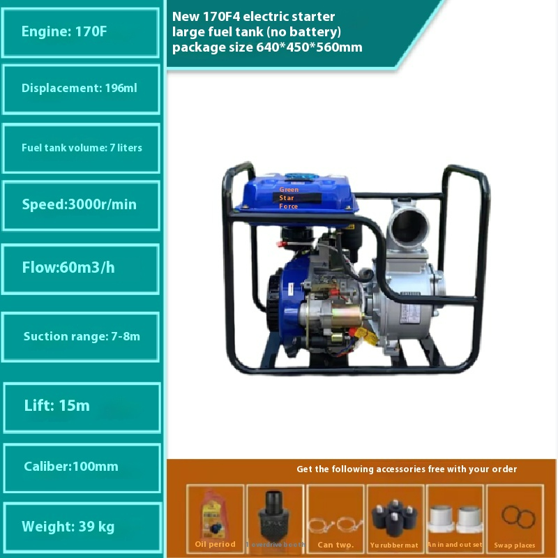 Diesel Water Pump 2/3/4 Inch Self-priming Pump Diesel Pumping Water ...