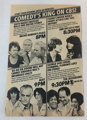 1979 CBS tv ad ~ ARCHIE BUNKER'S PLACE, ONE DAY AT A TIME, ALICE, THE ...
