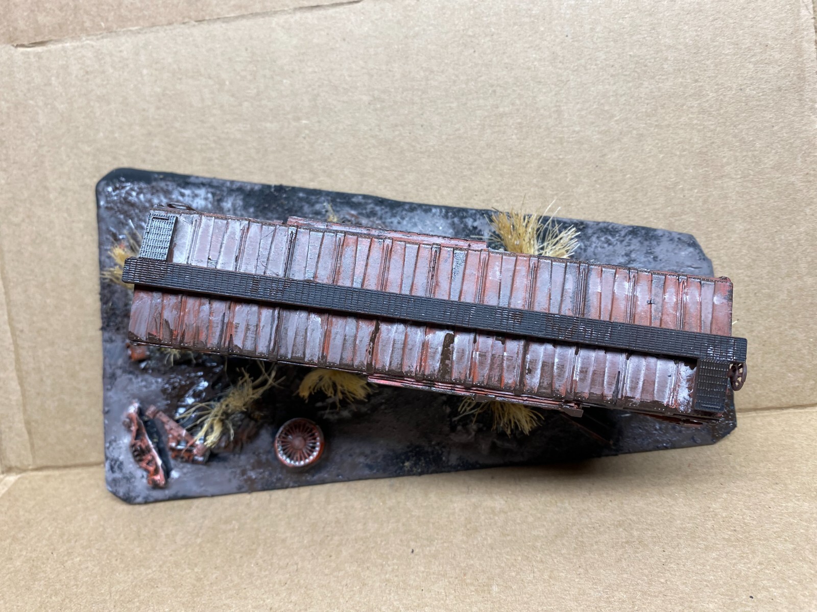 HO Scale Abandoned WM Boxcar Junk Pile Diorama Custom Built Weathered ...
