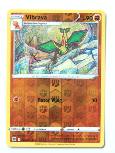 Vibrava 075/172 (NM, Pokemon Card, Brilliant Stars 2022, Fighting ...