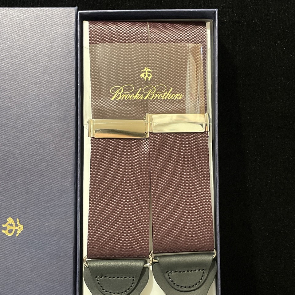 Brooks Brothers Suspenders Men's Braces MAROON RED Adjustable NIB $148 ...