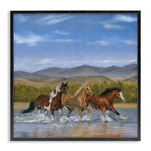 Splashing River Horses Framed Giclee Art Design by Victoria Schultz ...