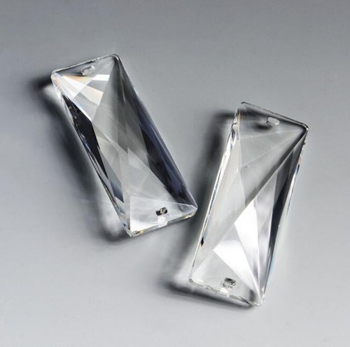 10pc Crystal Faceted Rectangle Spacer Lamp Prism Part Chandelier ...