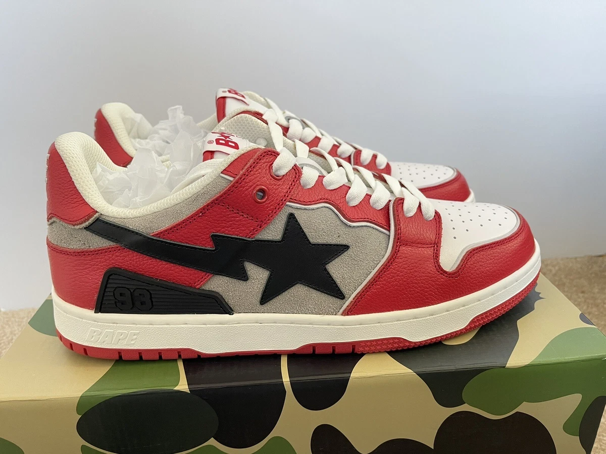 A Bathing Ape Bape Sk8 Sta Red Grey Cheap Sale | www.changeyourwindows.com