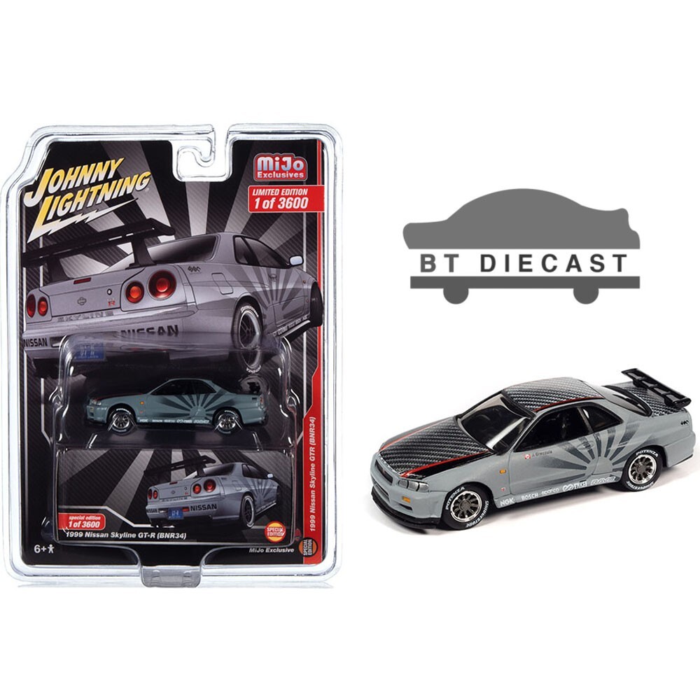 JOHNNY LIGHTNING 1999 NISSAN SKYLINE GT-R BNR34 RISING SUN 1/64 MATTE ...