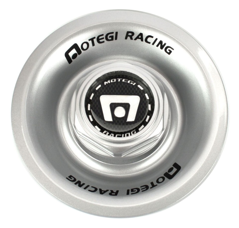 4x Motegi Racing FF7 MR237 2pc Threaded Wheel Center Caps Gloss Silver ...