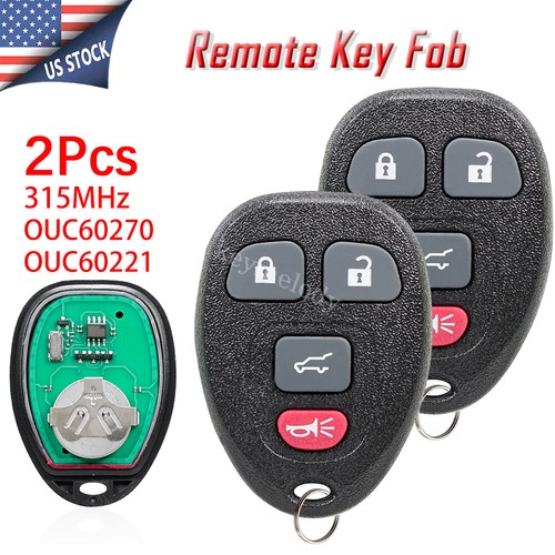 2 Replacement Keyless Remote Car Key Fob for Buick Enclave GMC Yukon ...