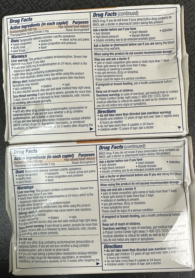 (2 Boxes) CONTAC Cold+Flu DAY Maximum Strength Multi Symptom 16 CAPLETS ...