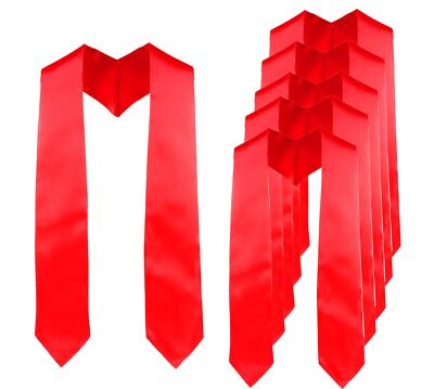 6 Pieces Unisex Graduation Stole Blank Graduation Sash Plain Grad Stole ...