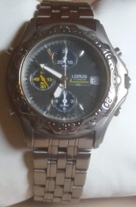 Lorus titanium chronograph watch vintage light waterproof 50m/y182-7c70 ...
