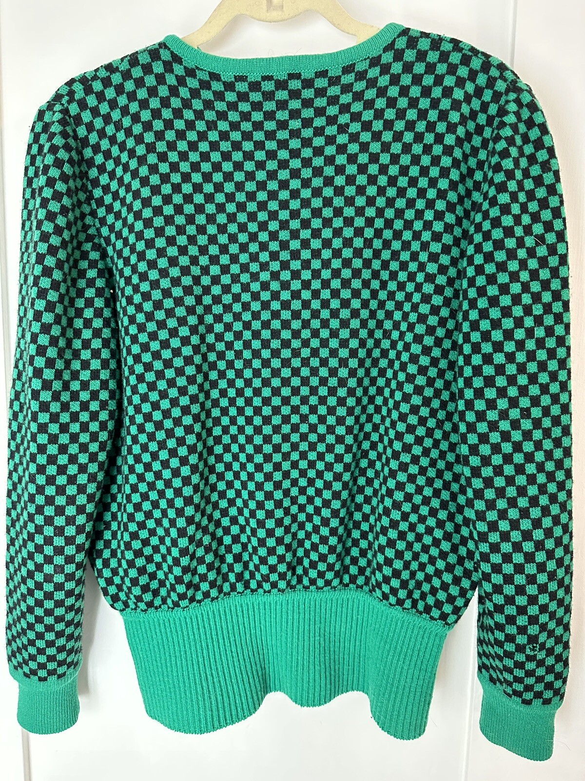 RARE Vintage Valentino Garavani Studio Knit green checkered Sweater ...