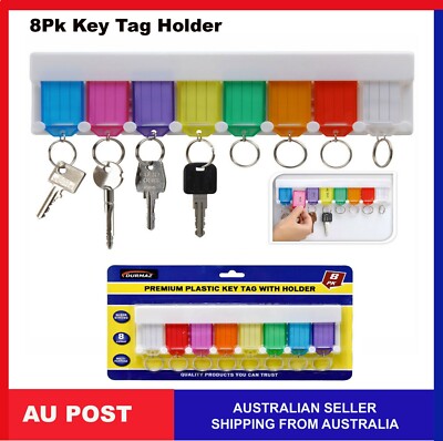 Key Tags Holder Rack Ring Storage Hook Wall mount KeyTag 8PK | eBay ...