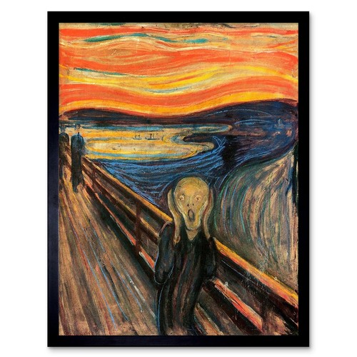Edvard Munch The Scream Old Master Painting 12X16 Inch Framed Art Print ...