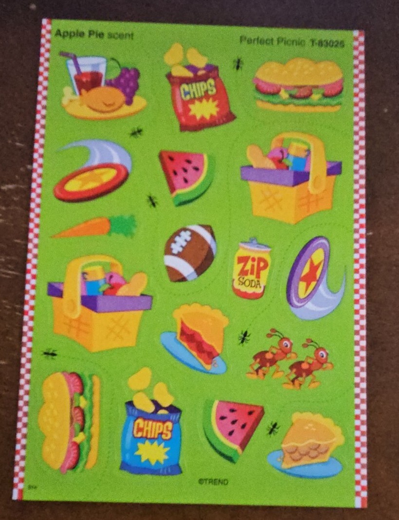 Trend Scratch and Sniff Apple Pie scent Perfect Picnic, sticker sheet ...