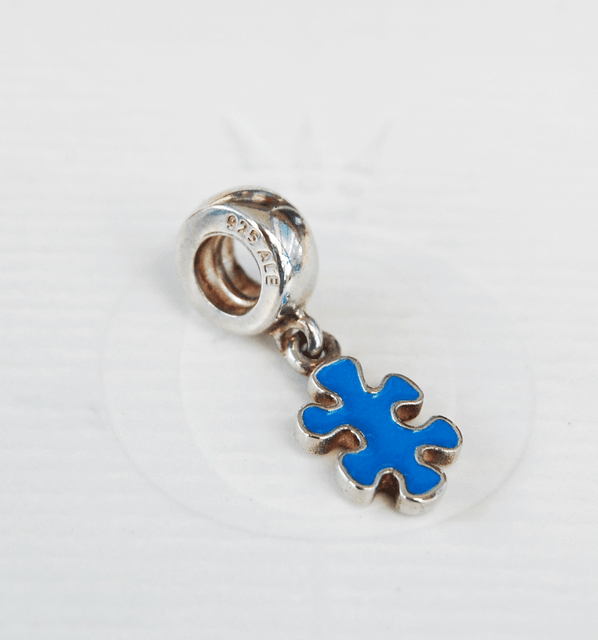 Genuine PANDORA Jigsaw Puzzle Autism Charm Blue 790486EN01 Retired and ...