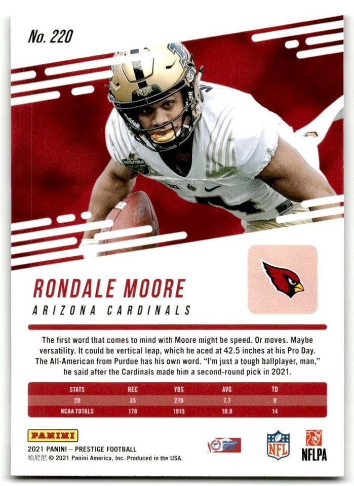 2021 Panini Prestige Rondale Moore Rookie Arizona Cardinals #220 | eBay
