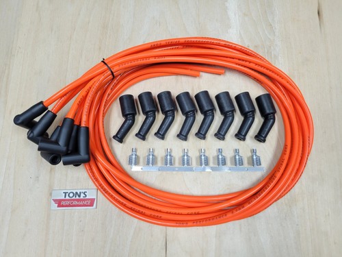 Ton's 90 Orange 8mm Spark Plug Wires Universal GM LS LT Coil LSX LS1 ...
