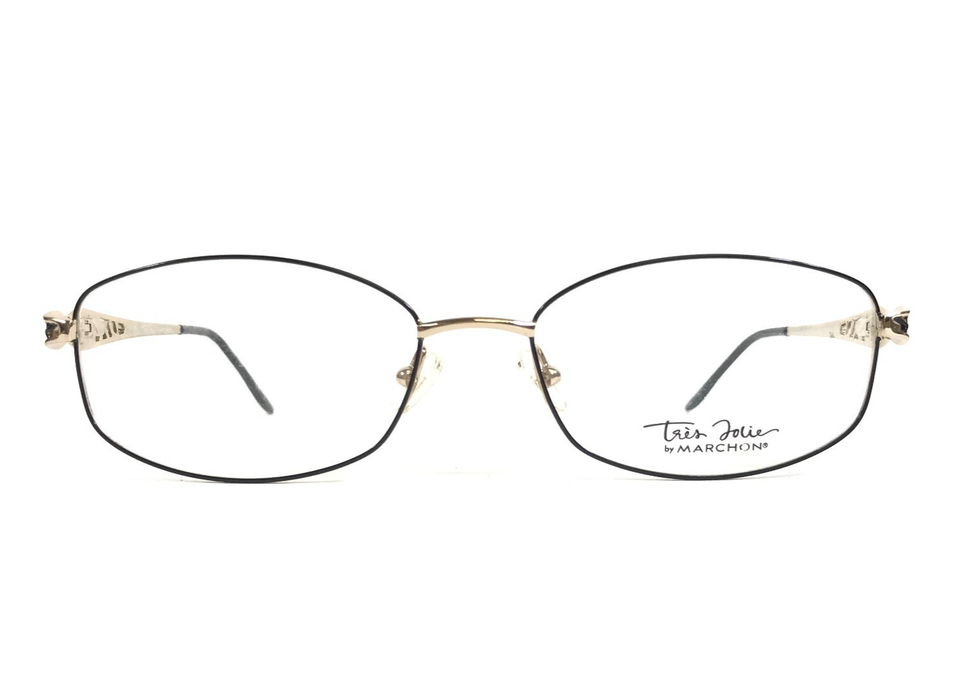 Tres Jolie Eyeglasses Frames 135 003 Black Light Golden Wire Rim 55-17 ...