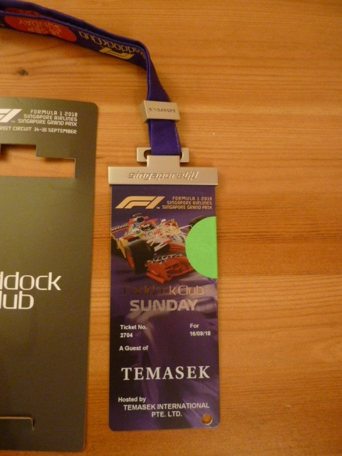 F1 2018 Paddock Club Pass/Lanyard Window Box - Singapore Grand Prix | eBay