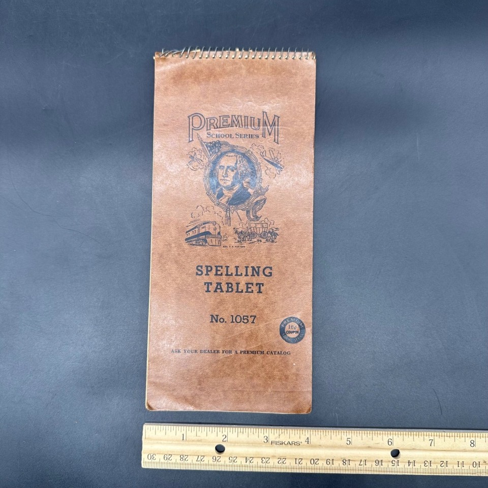 Premium School Spelling Tablet Vintage 1950s Spiral Notebook ...