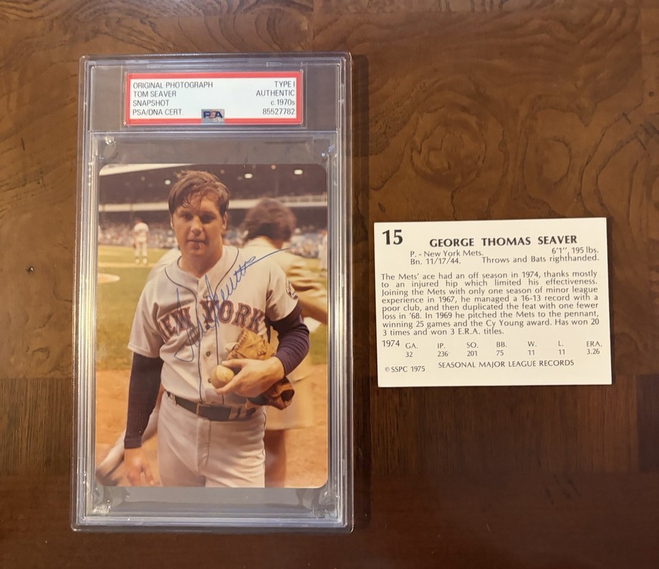 Tom Seaver Signed Auto Original Type 1 Photo From ‘75 SSPC Card ( Not ...