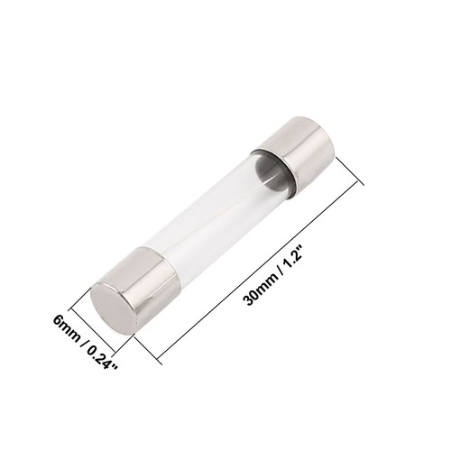 20pcs 6x30mm Quick Blow Low Breaking Capacity Glass Tube Fuse 6.3A 250V ...