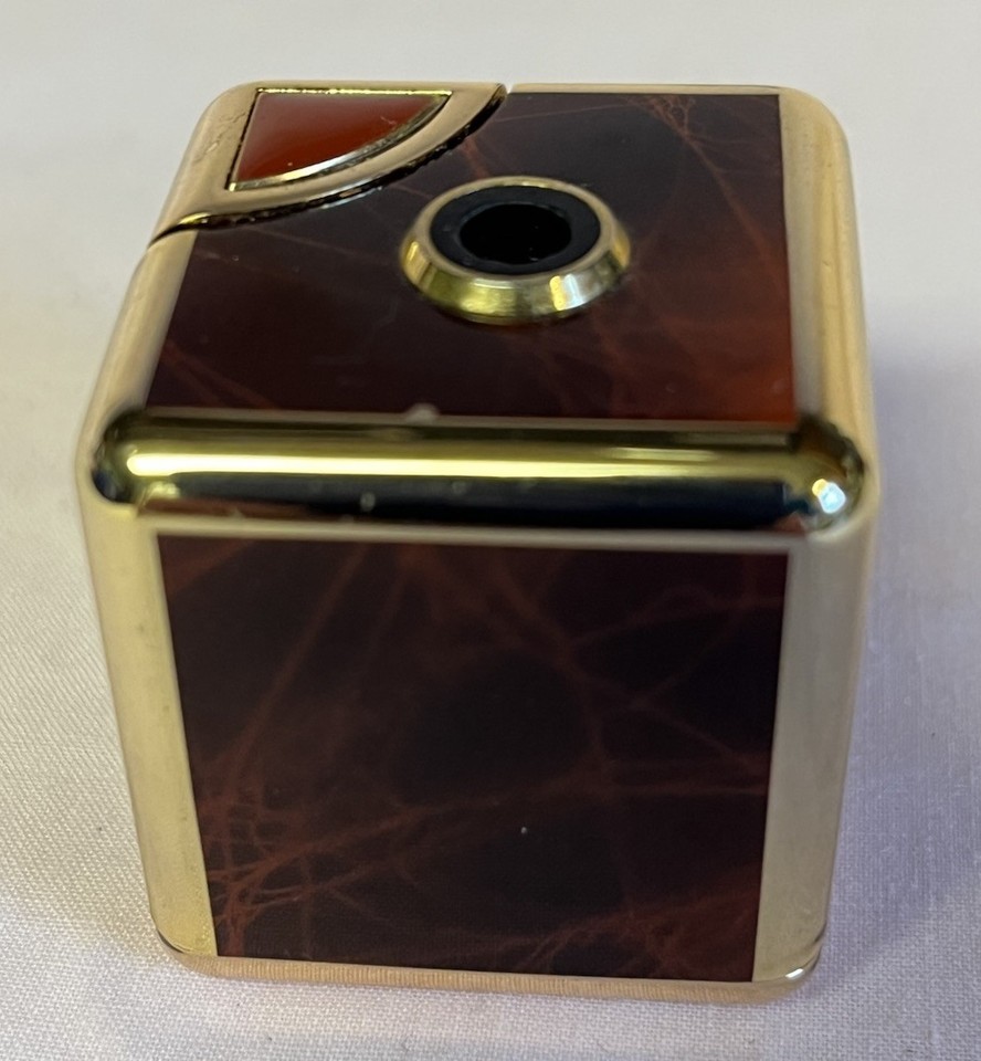 Vintage Cubed COLIBRI Brown & Gold Tone Lighter Made in Japan MCM | eBay