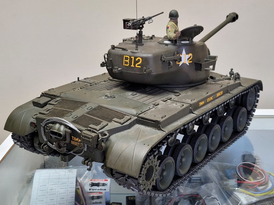 Tamiya 1/16 M26 Pershing Full Option DMD T-06 Unit w/Futaba Remote ...